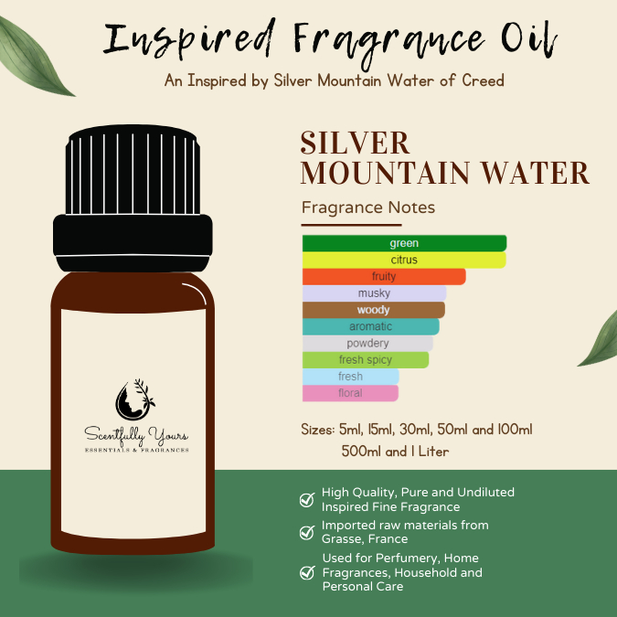 Silver Mountain Water Inspired Fragrance Oil 500ml & 1 Liter | Shopee ...