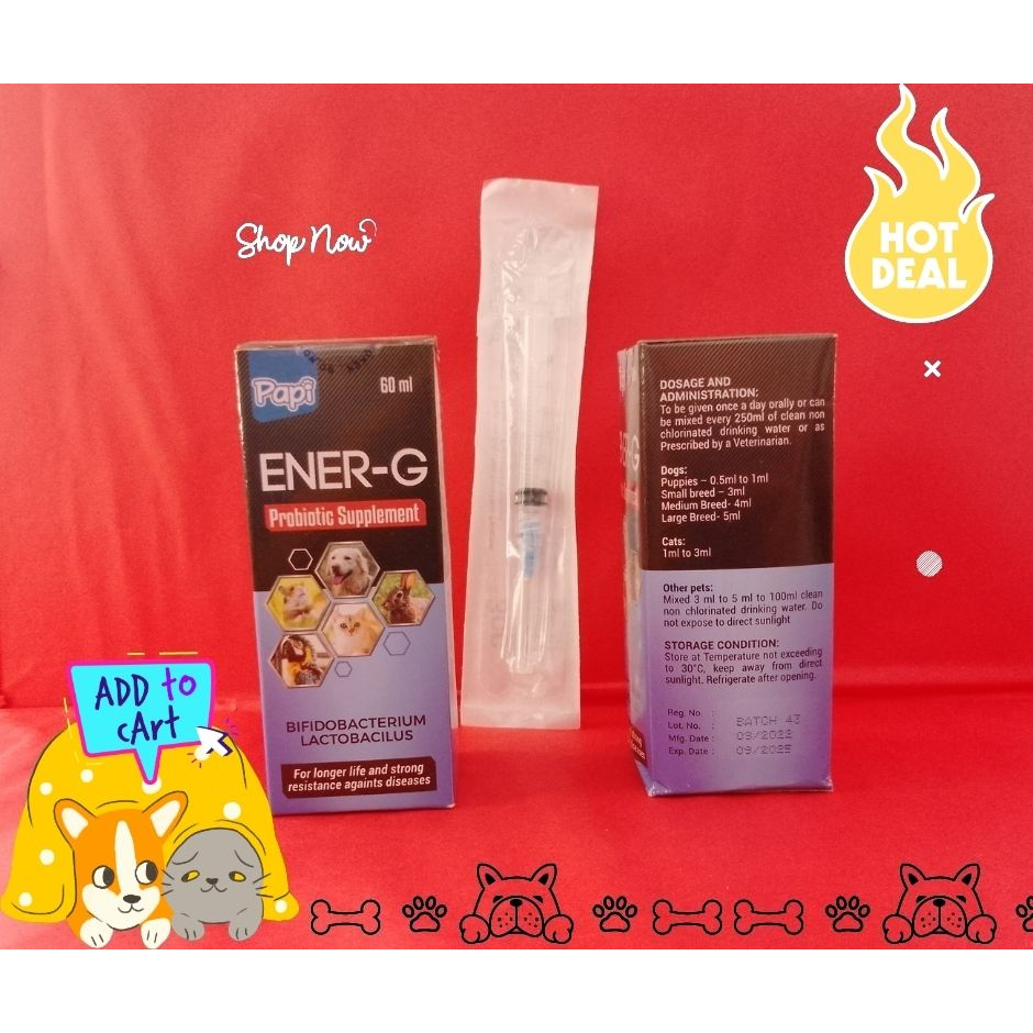 Ener G Probiotic Food Supplement 60ml with 1 FREE SYRINGE | Shopee ...