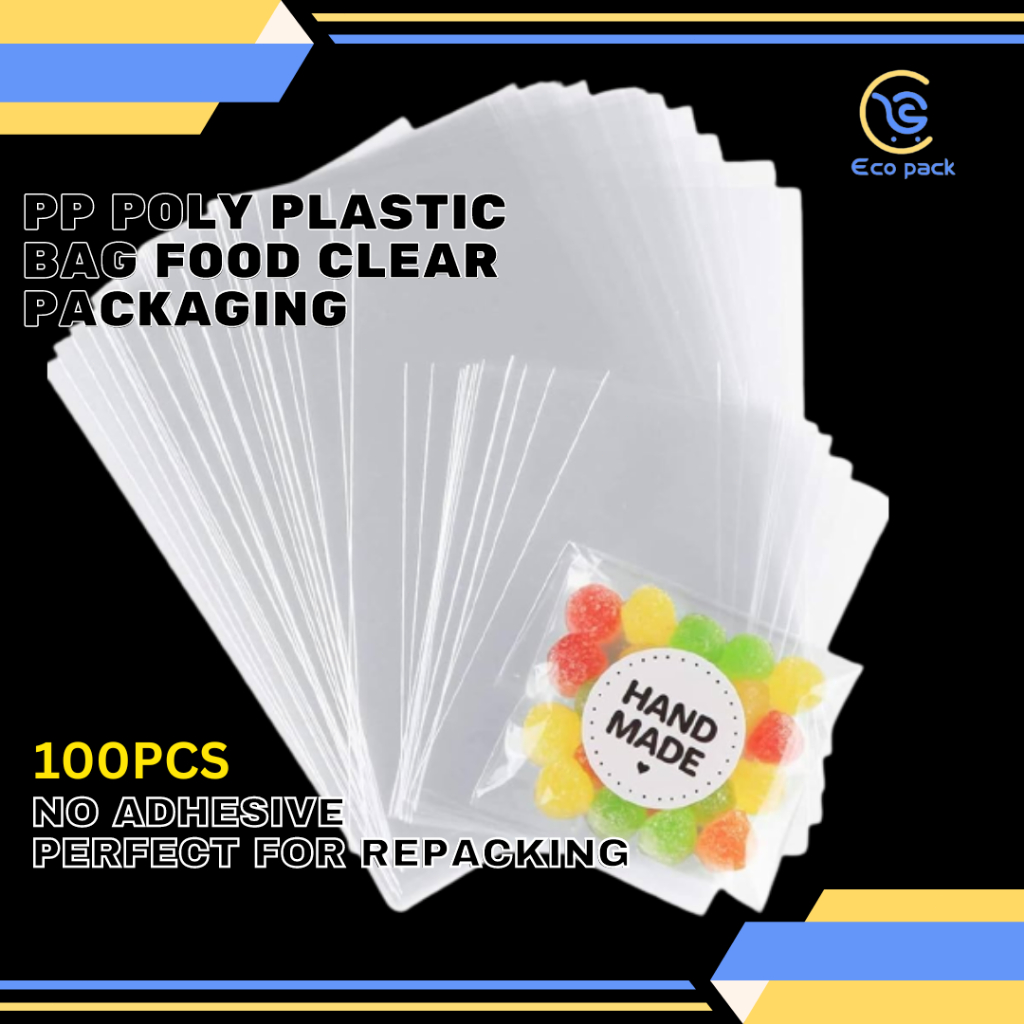 PP Poly Plastic Bag No Adhesive Food Clear Packaging | Shopee Philippines