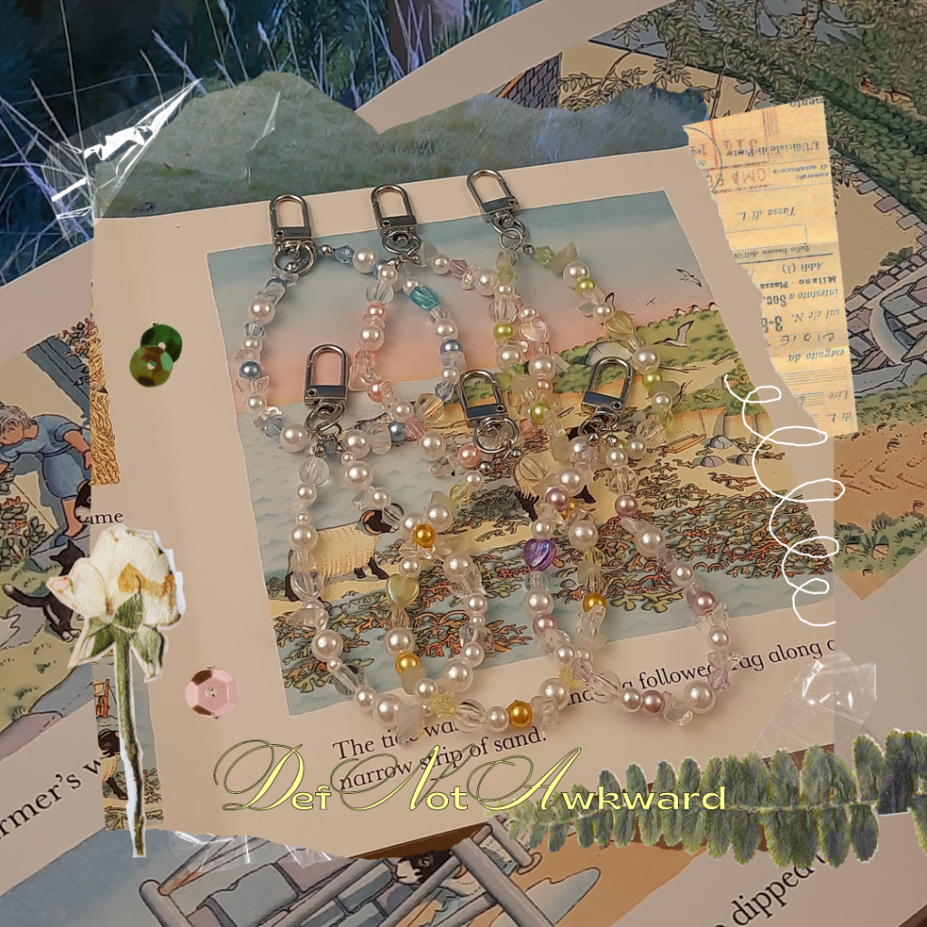 y2k beaded keyring charm newjeans chunky cottagecore kpop aesthetic ...