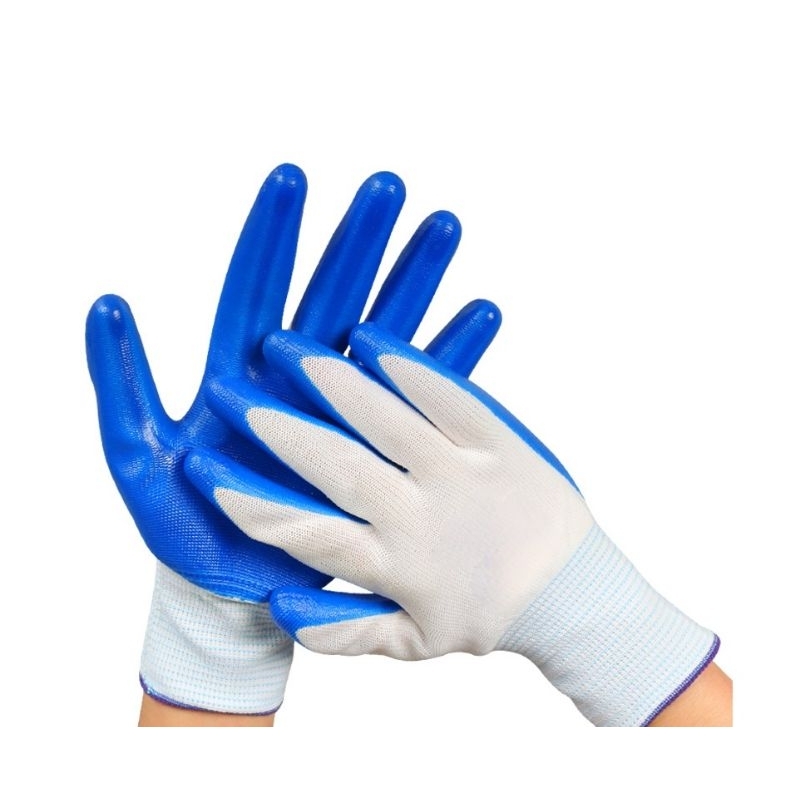Rubber Coated Gloves Cotton String Knit Crinkle Grip Rubber Palm Safety ...