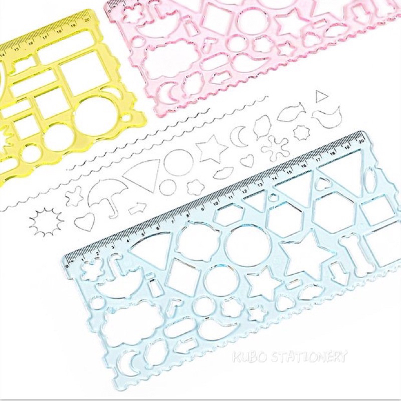 2 in 1 set plastic template drawing geometric shape ruler drawing ...