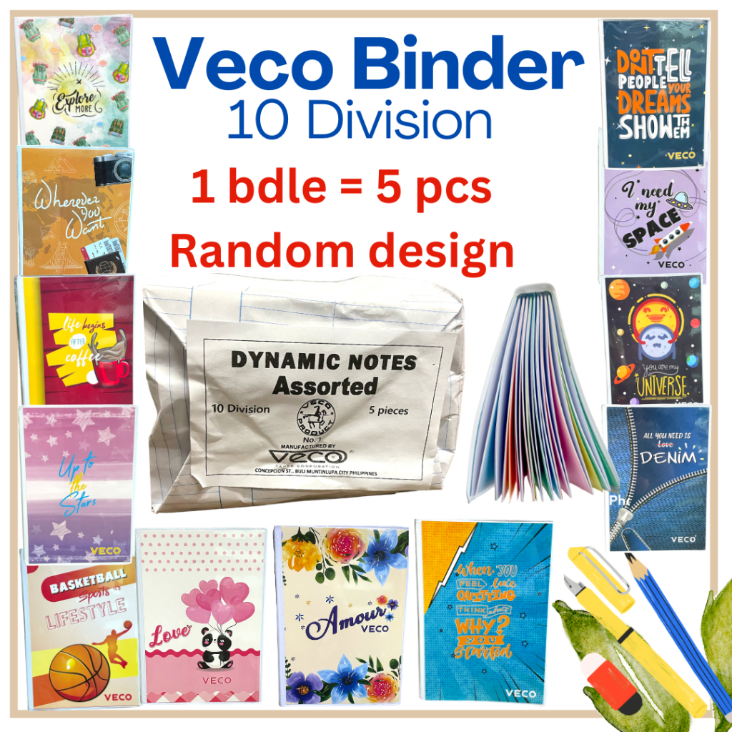 Veco Binder (SOLD PER BDLE - 5 pcs ) Dynamic 10 Division with Free 5 ...