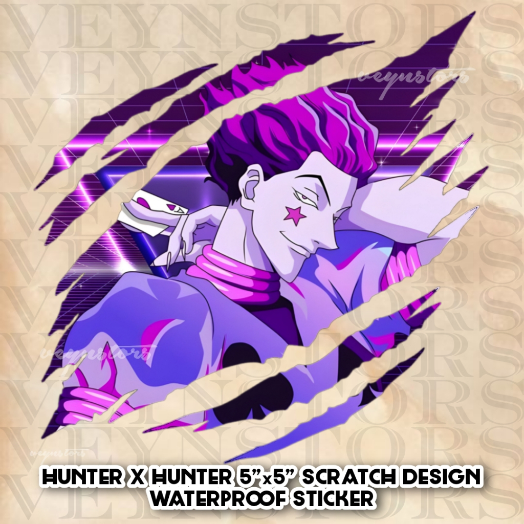HUNTER X HUNTER HISOKA SCRATCH DESIGN WATERPROOF STICKER | Shopee ...
