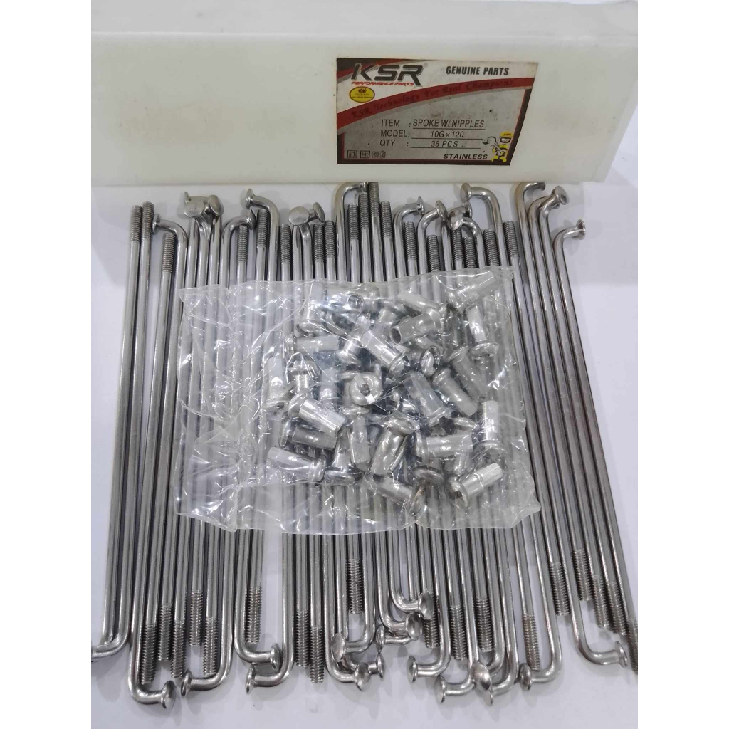 KSR Motorcycle Spokes Set Stainless 10G x 120mm | Shopee Philippines
