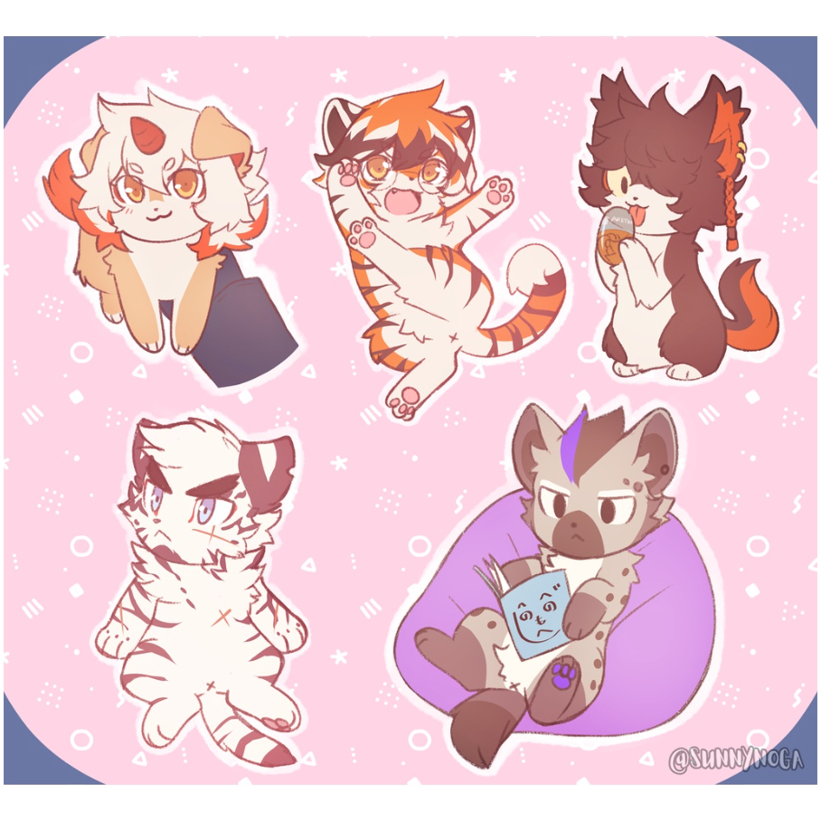 SUNNYNOGA ART Arknights - Chibi furries vinyl stickers (READ ...