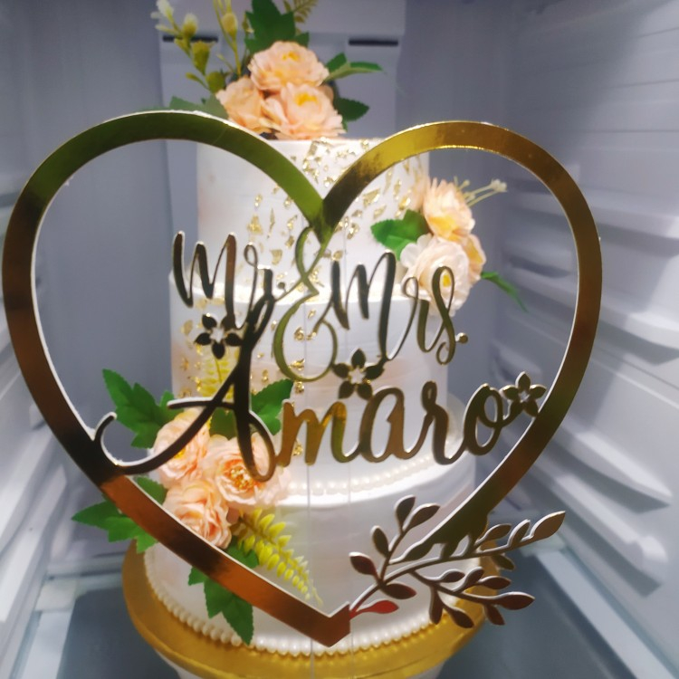 Customized Wedding Cake Topper (Cardstock) Heart -01 | Shopee Philippines
