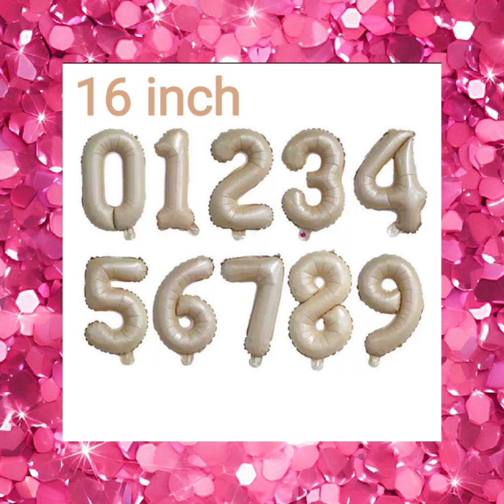 Caramel color 16 inch number 0 - 9 Happy birthday Anniversary party ...