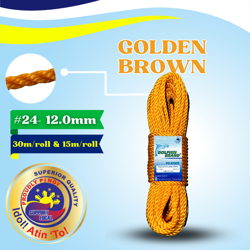 NYLON (PE) ROPE Size #24- 12.0mm DOLPHIN BRAND (30m/roll & 15m/roll ...