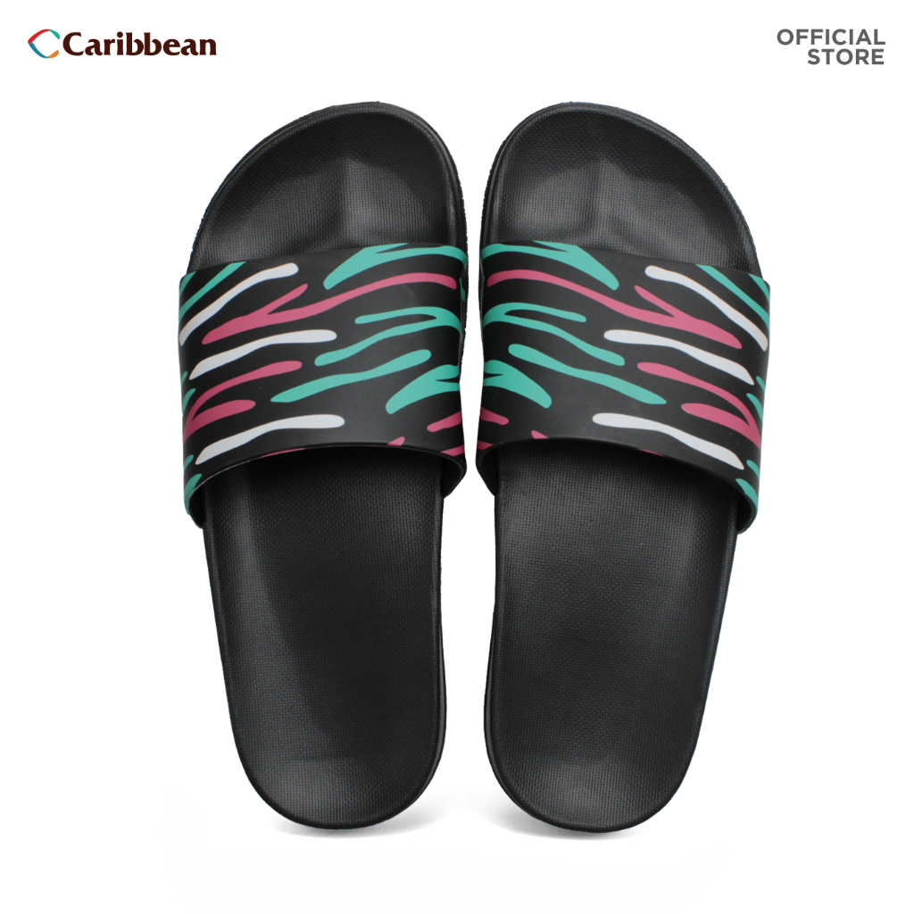 Caribbean Ladies Slides Raya Black/Teal | Shopee Philippines