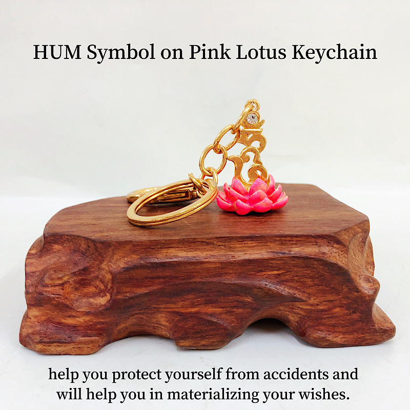 Fengshui HUM Symbol on Pink Lotus Keychain | Shopee Philippines