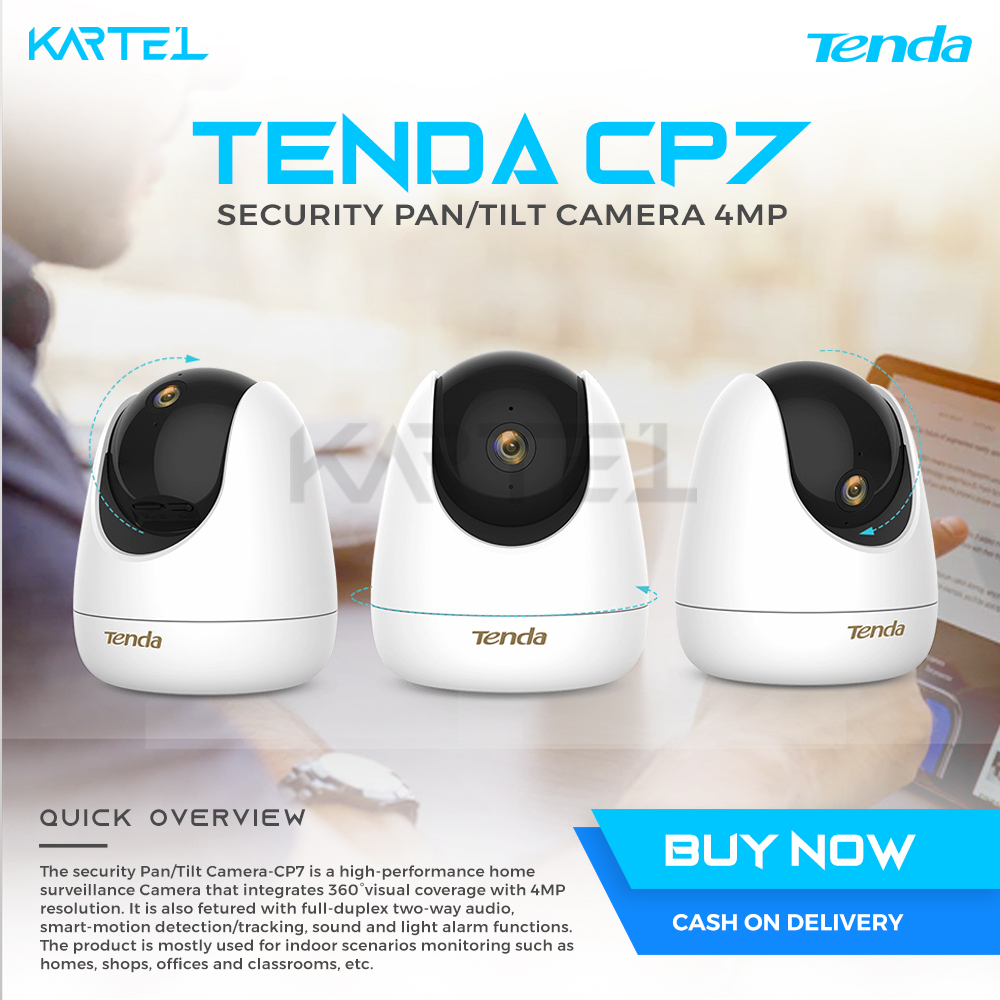 Tenda CP7 4MP Quad HD Indoor Pan Tilt Wifi Camera for Home Security ...
