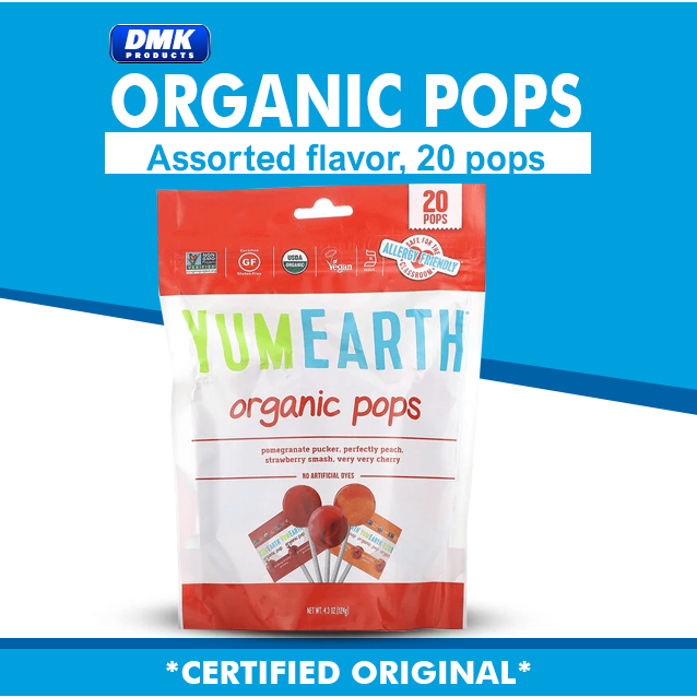 YumEarth, Organic Pops, Assorted Flavors, 20 Pops, 4.3 oz (124 g ...