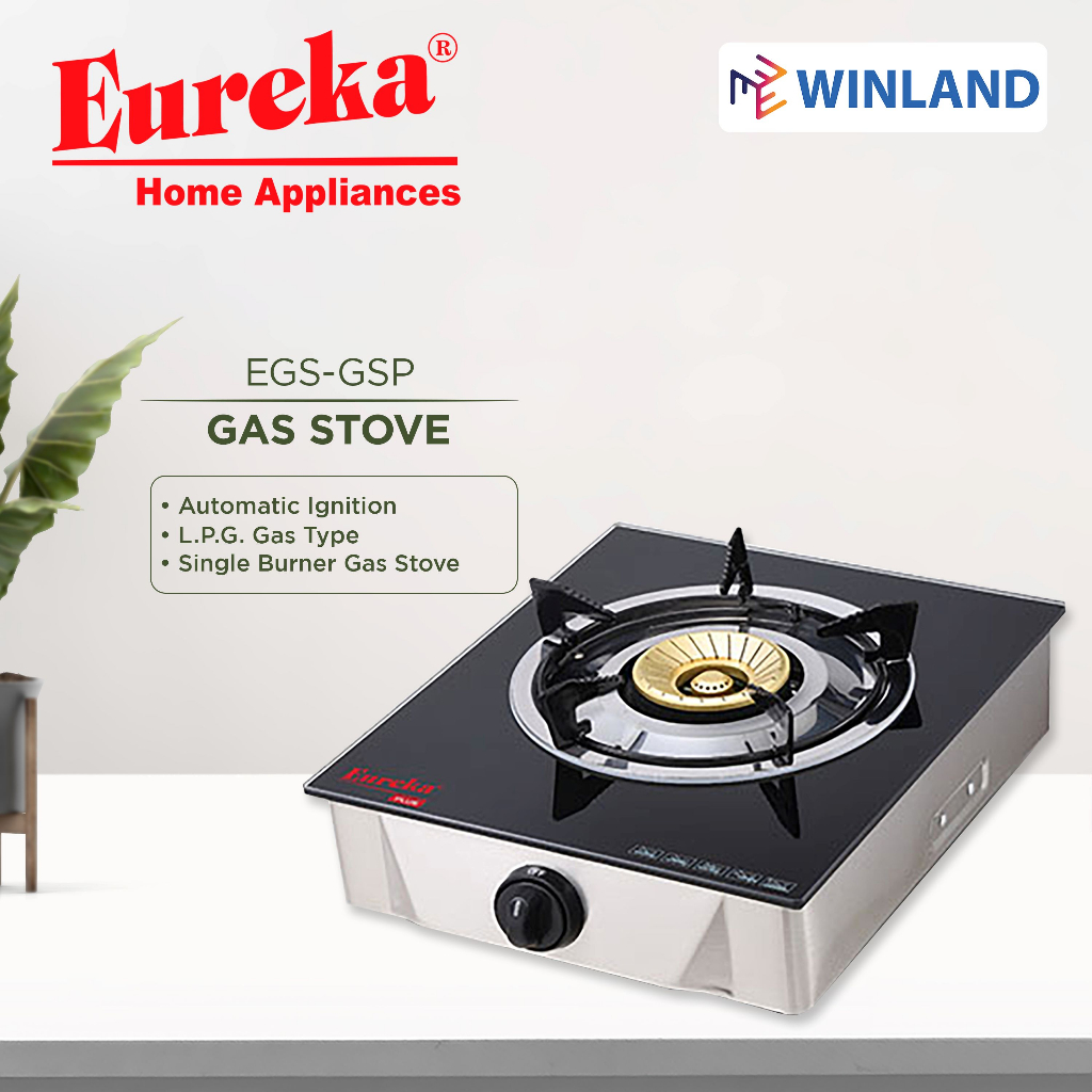 EUREKA by Winland Tempered Glass Single Burner Gas Stove with Automatic ...