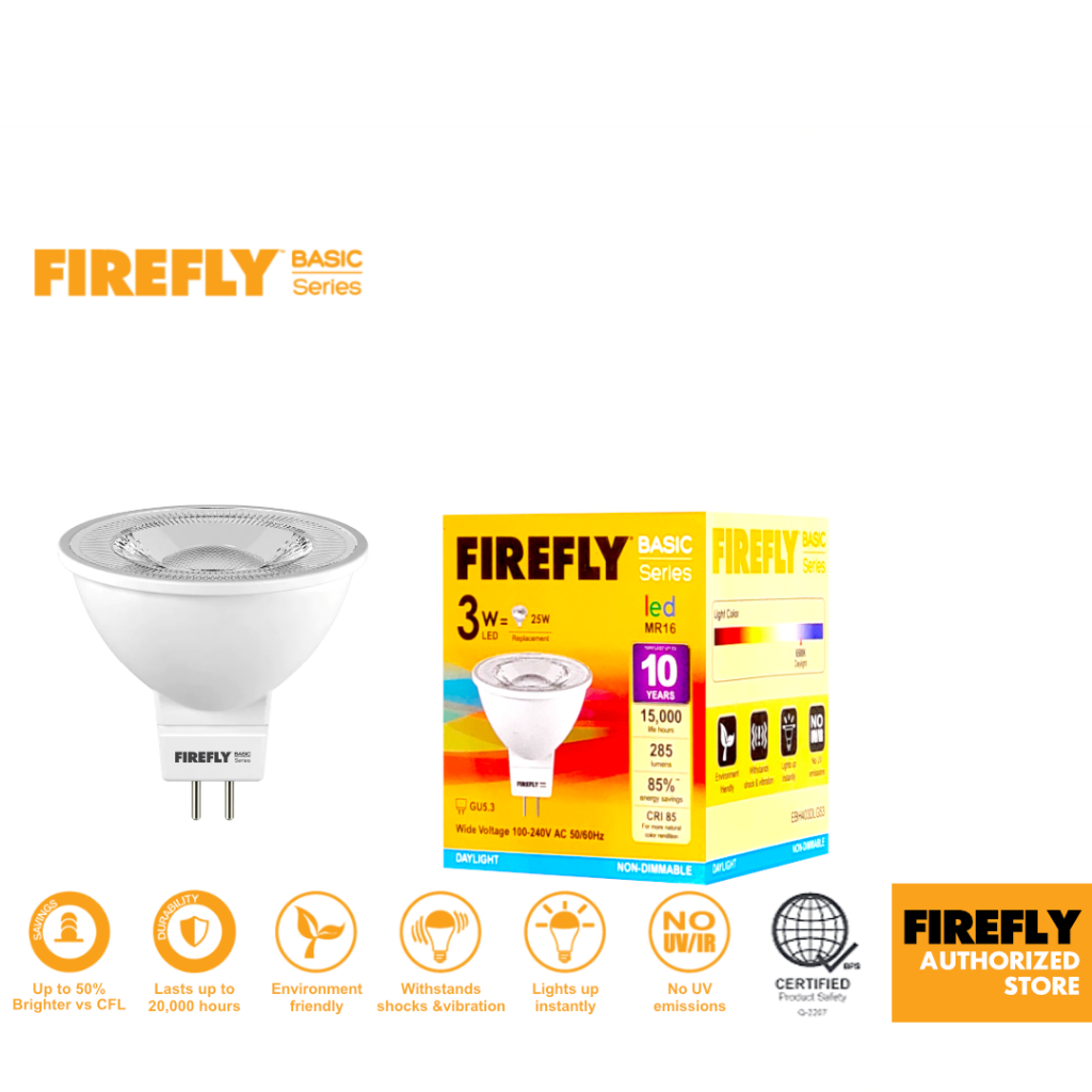 Firefly MR16 LED Lamp GU5.3 GU10 E27 | Shopee Philippines