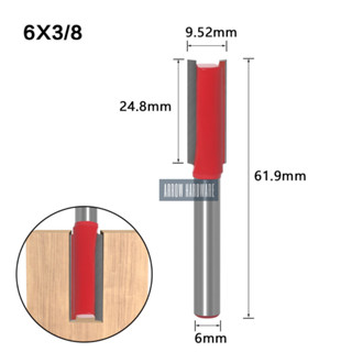 7PCS 1/4" Shank Straight Cut Router Bit Milling Flute Cutter Carbide ...