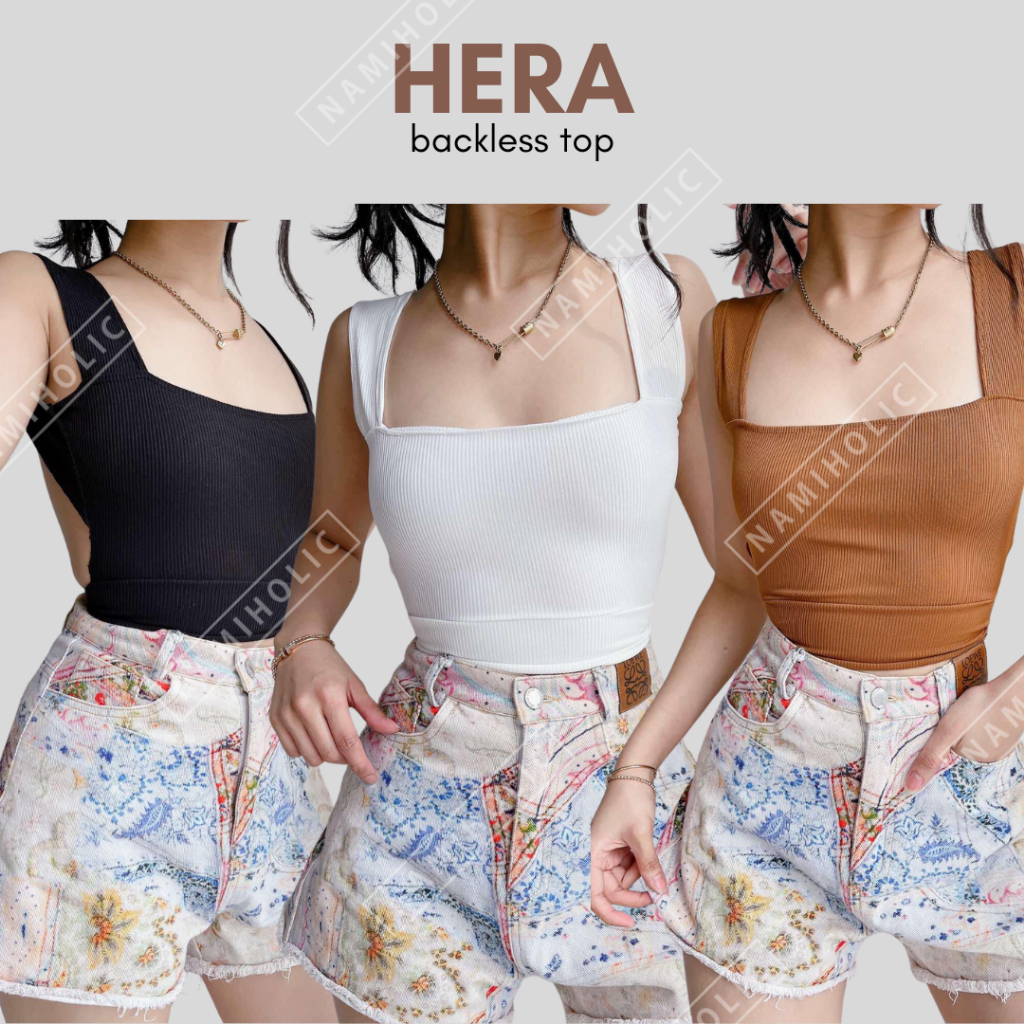 Namiholic Hera Backless Knitted Sexy Crop Top | Shopee Philippines