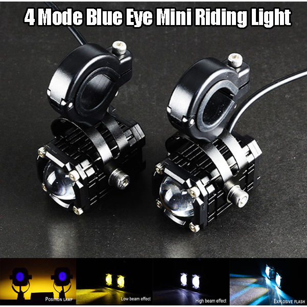 Mdl Mini Driving Light Motorcycle Blue Eye 4 Modes Driving Spot Light Car Motorcycle Univers ...