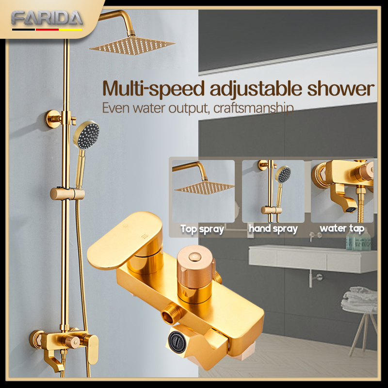 FARIDA NEW Shower Set Stainless Steel hot and cold shower set bathroom ...