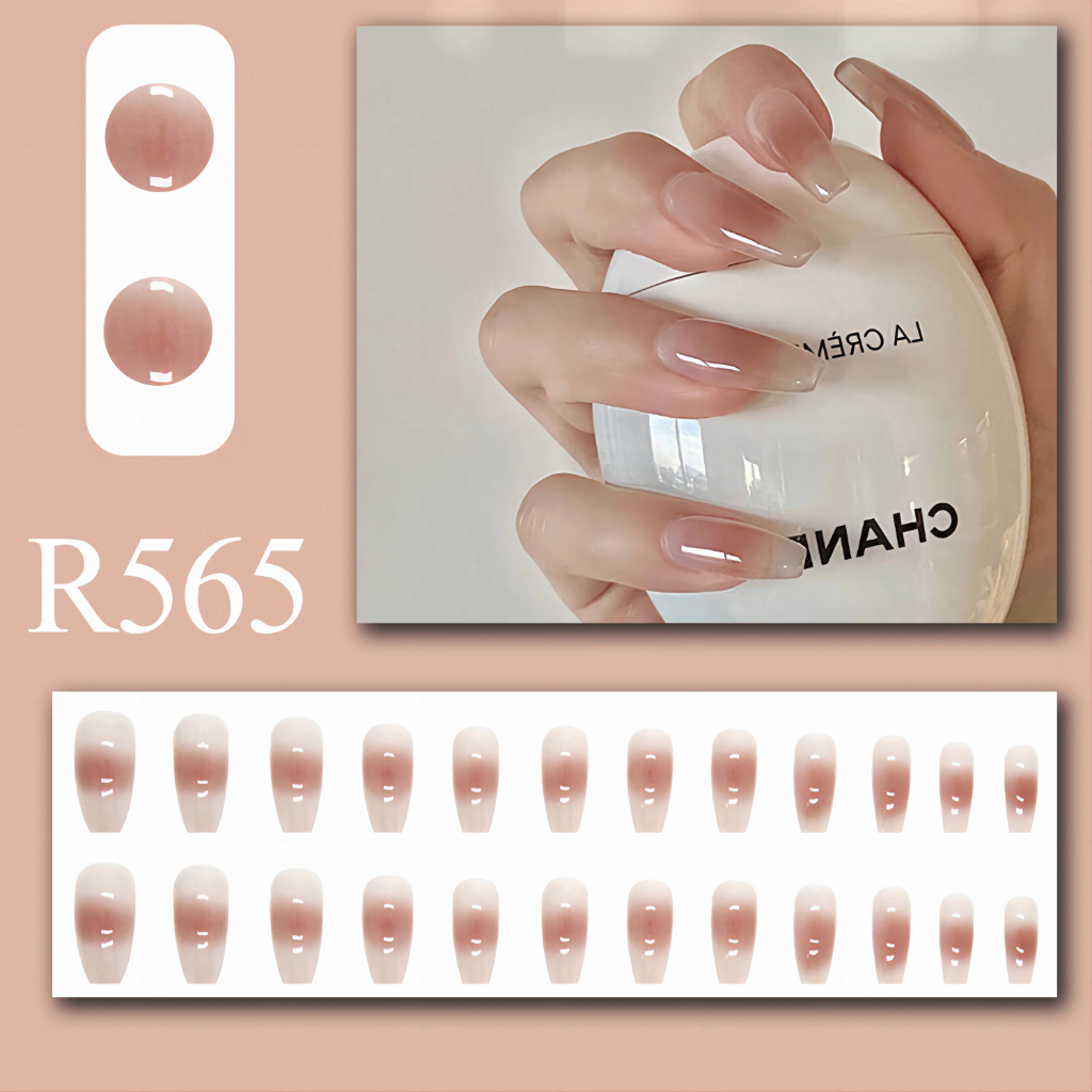 【FREE GIFT】24Pcs/Set Fake Nails Waterproof Fake Nail Set with Glue ...