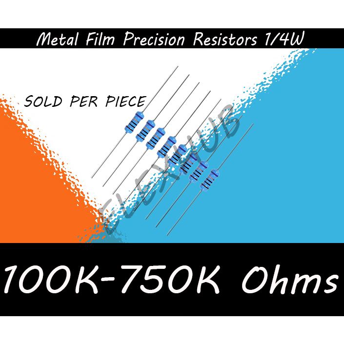 Resistor Metal Film 100-750 kOhms 1/4W 100K 200K 220K 240K 270K 470K ...