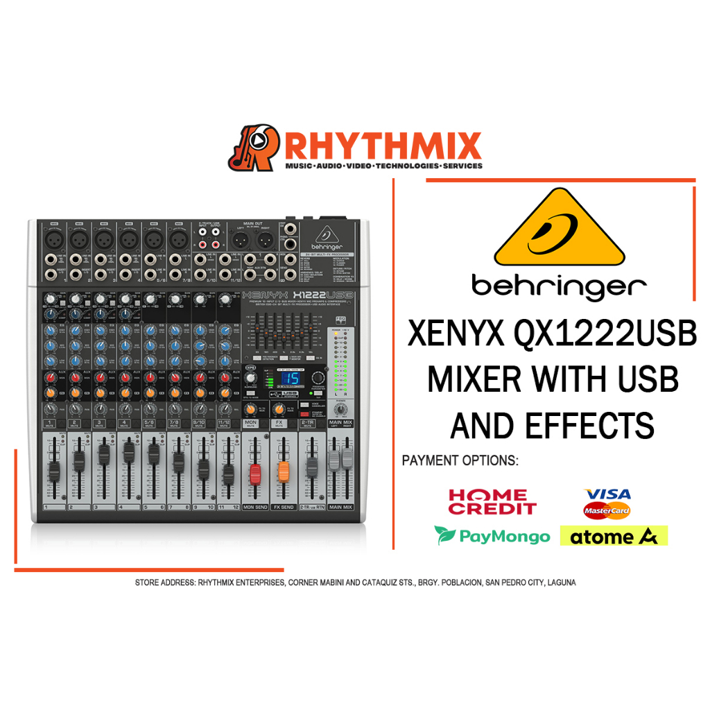 Behringer Xenyx QX1222USB Mixer with USB and Effects - 12 Channels ...