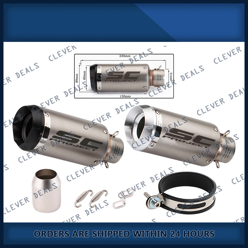 SC Project Shorty CNC Slip On Universal Exhaust Muffler Pipe | Shopee ...