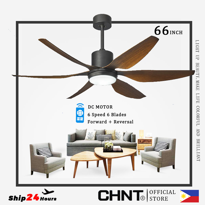 CHNT Ceiling Fan With Light Remote Big Size Smart Timing DC Motor For ...