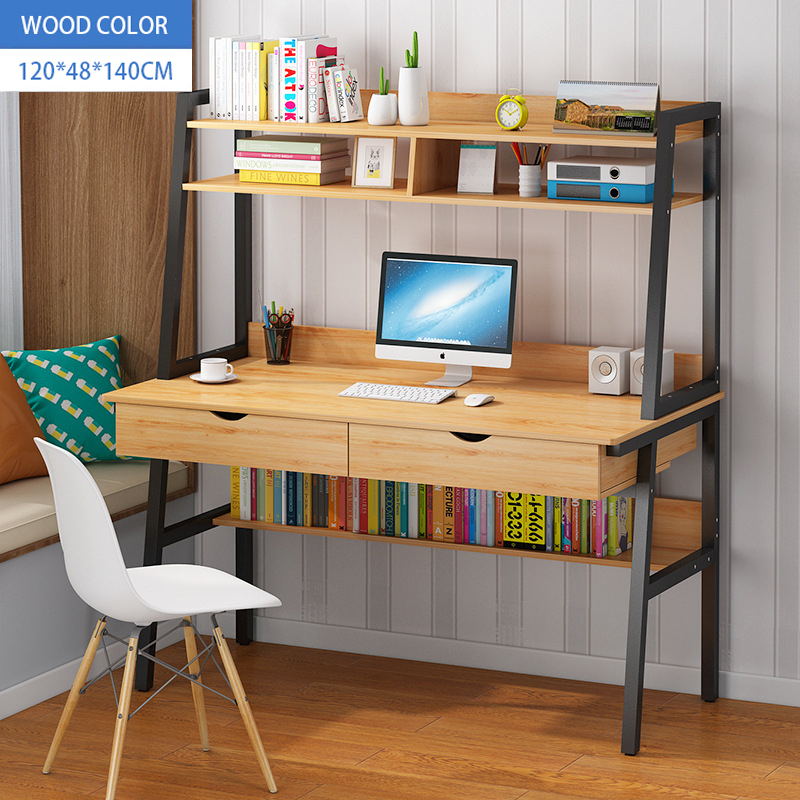 Computer desk desk bookshelf combination home bedroom study desk office ...