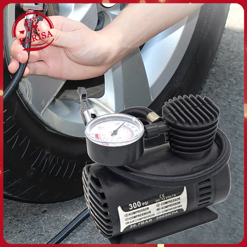 300 PSI 12V Electric Mini Tire Inflator Pump Electric Air Compressor ...