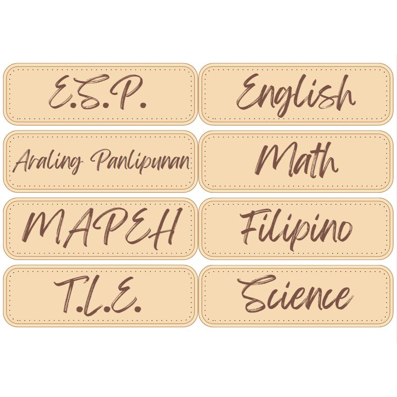 16 pcs Aesthetic SCHOOL Subject and Name Stickers for Notebooks V2 ...