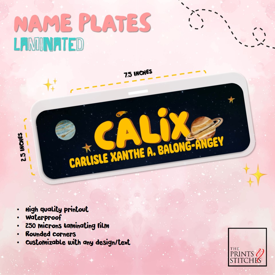 KIDS' NAMEPLATE NAMETAGS BACK TO SCHOOL LAMINATED PVC WATERPROOF ...