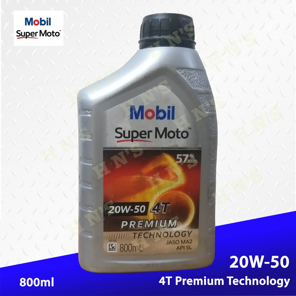 Mobil Super Moto 4T SAE 20W-50 Motorcycle Oil 800ml JASO MA2 | Shopee ...