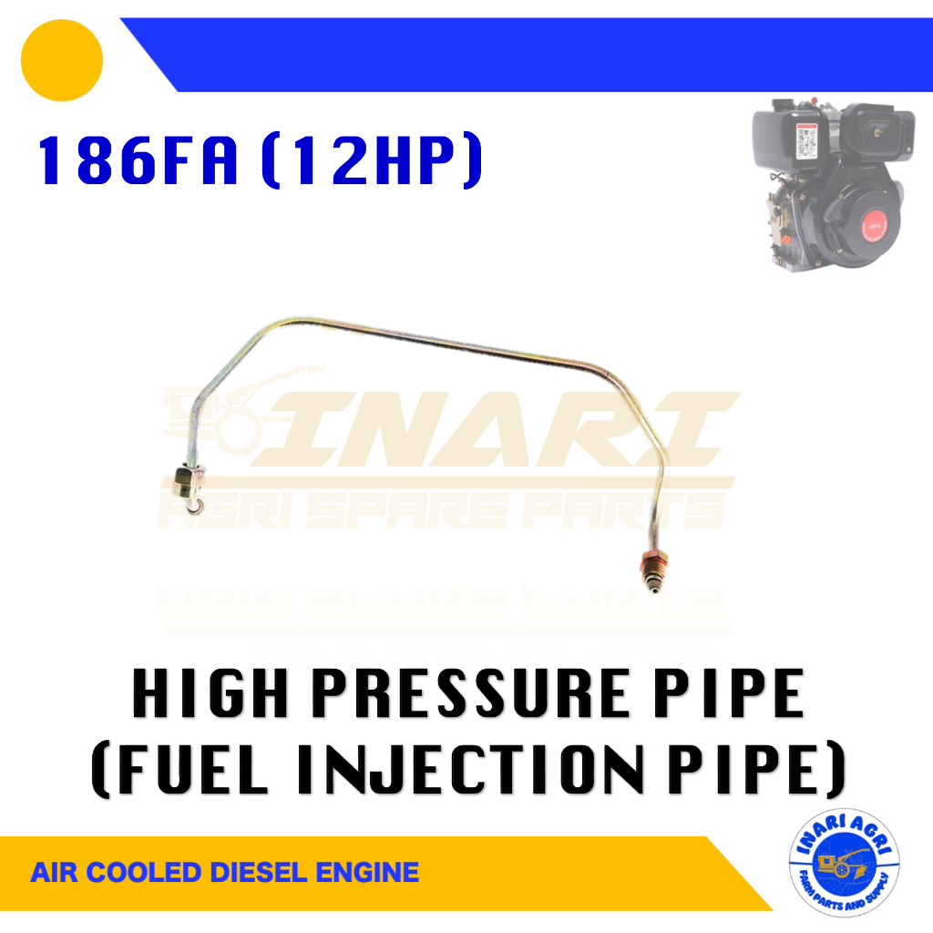 HIGH PRESSURE PIPE FUEL INJECTION PIPE 186FA 12HP AIR COOLED DIESEL ...