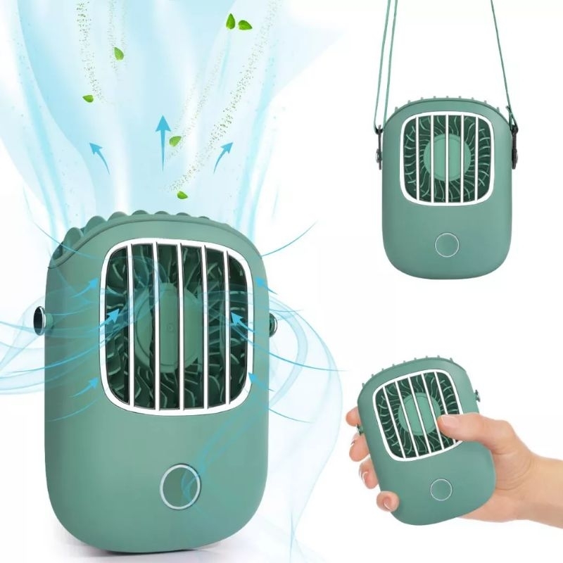 Portable Mini Neck Fan Rechargeable Aesthetic USB with Lanyard | Shopee ...