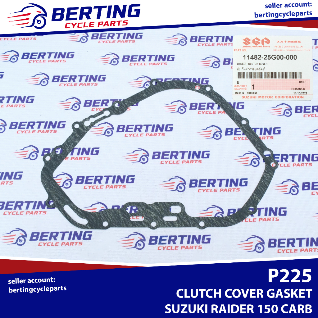 SGP GASKET CLUTCH COVER Suzuki Raider 150 Carb Genuine 11482-25G00-000 ...