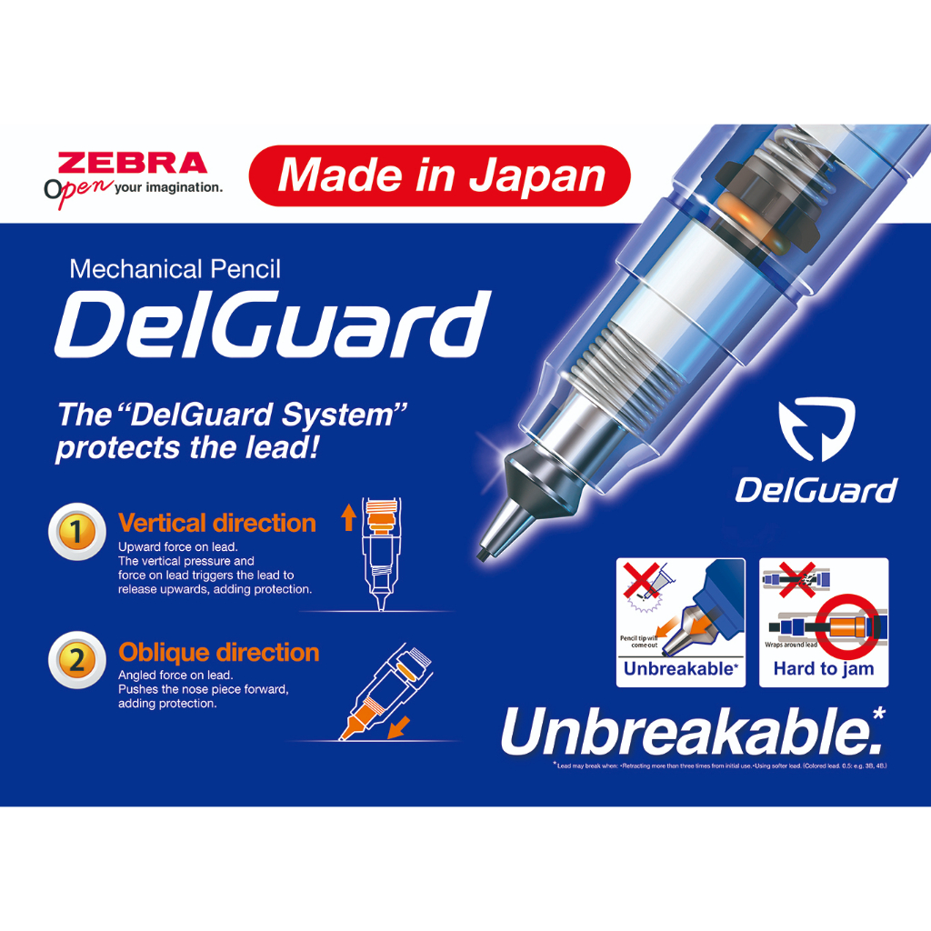 Zebra DELGUARD Unbreakable Mechanical Pencil 0.5mm MA85 (1pc) | Shopee ...