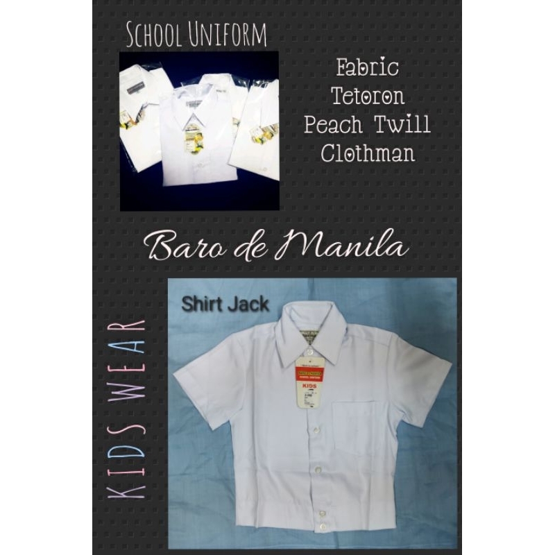 Baro de manila SHIRT JACK kids uniform | Shopee Philippines