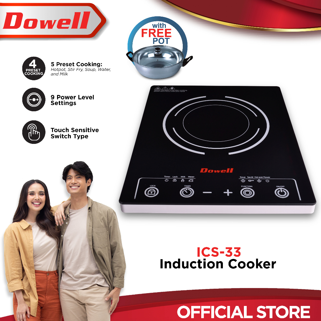 Dowell ICS-33 Ceramic Glass Hob Cooktop Induction Cooker | Shopee ...