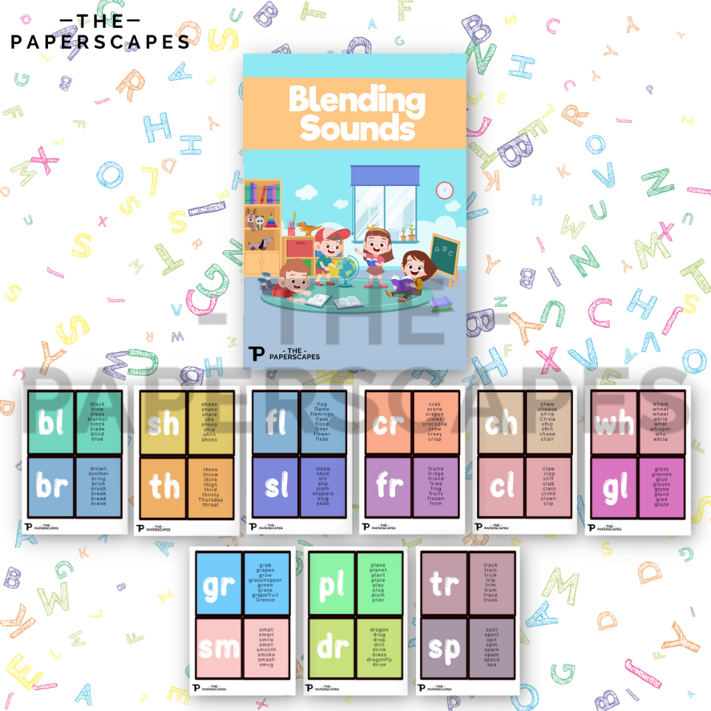 'BLENDING SOUND' Fully Laminated Educational Flashcards [10 pcs ...