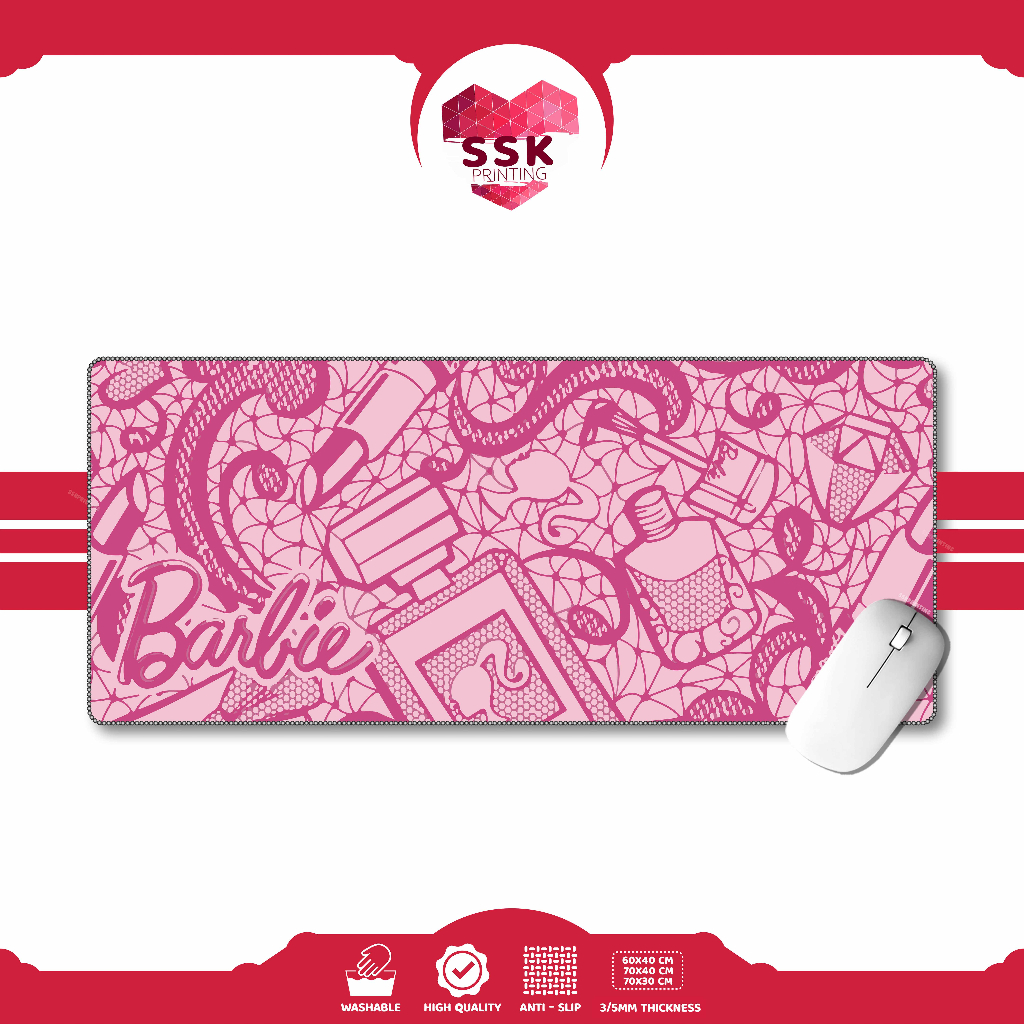Barbie Design Extended Mousepads | Gaming | Deskmat | Long mousepad ...