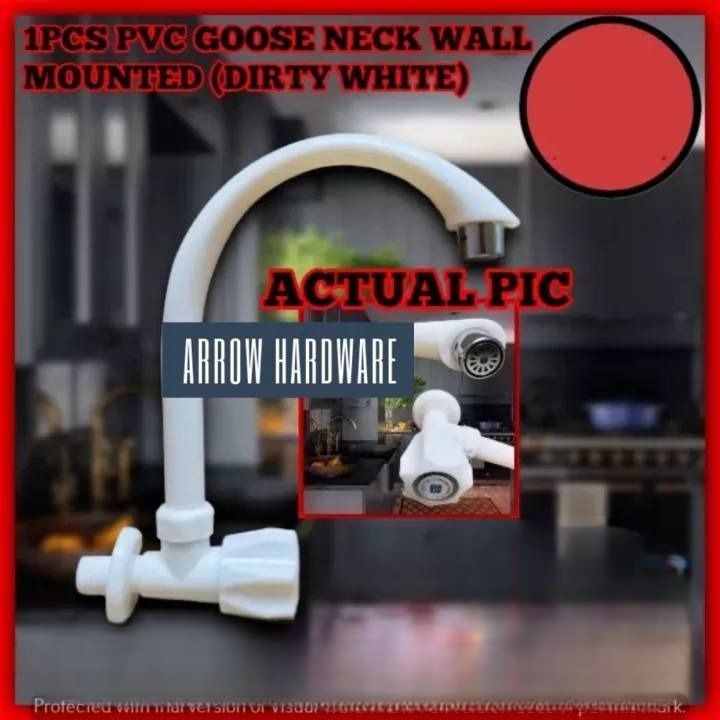 1PCS PVC Goose Neck Faucet Wall Mounted Plastic Faucet Thick Single ...