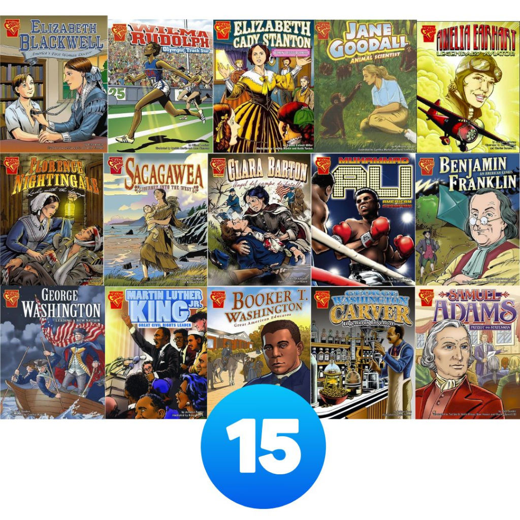 Graphic Library: Biographies (15 books) brand new softcover, NO box ...