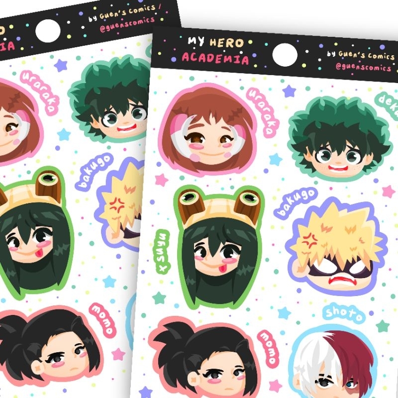 Anime My Hero Academia Waterproof Glitter-Laminated Sticker Sheets BNHA ...