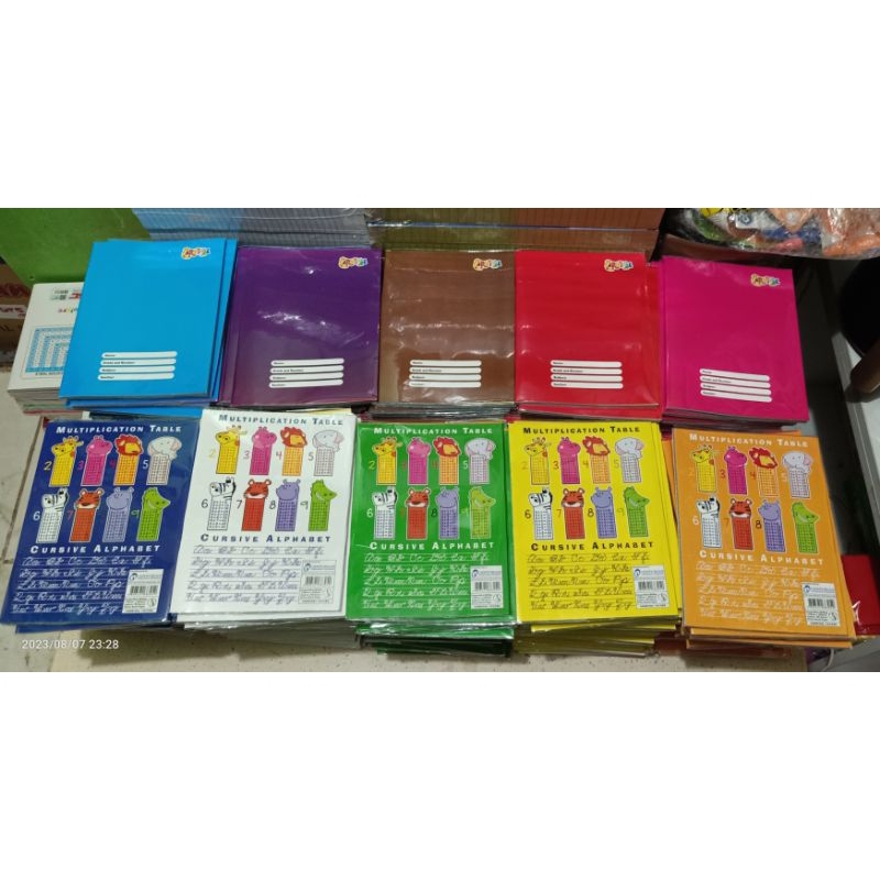 Notebook Writing with Cover blue-red-blue lines assorted colors ...