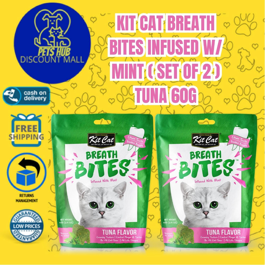 Kit Cat BREATH BITES Infused w/ Mint ( Set of 2 ) Tuna 60g | Shopee ...