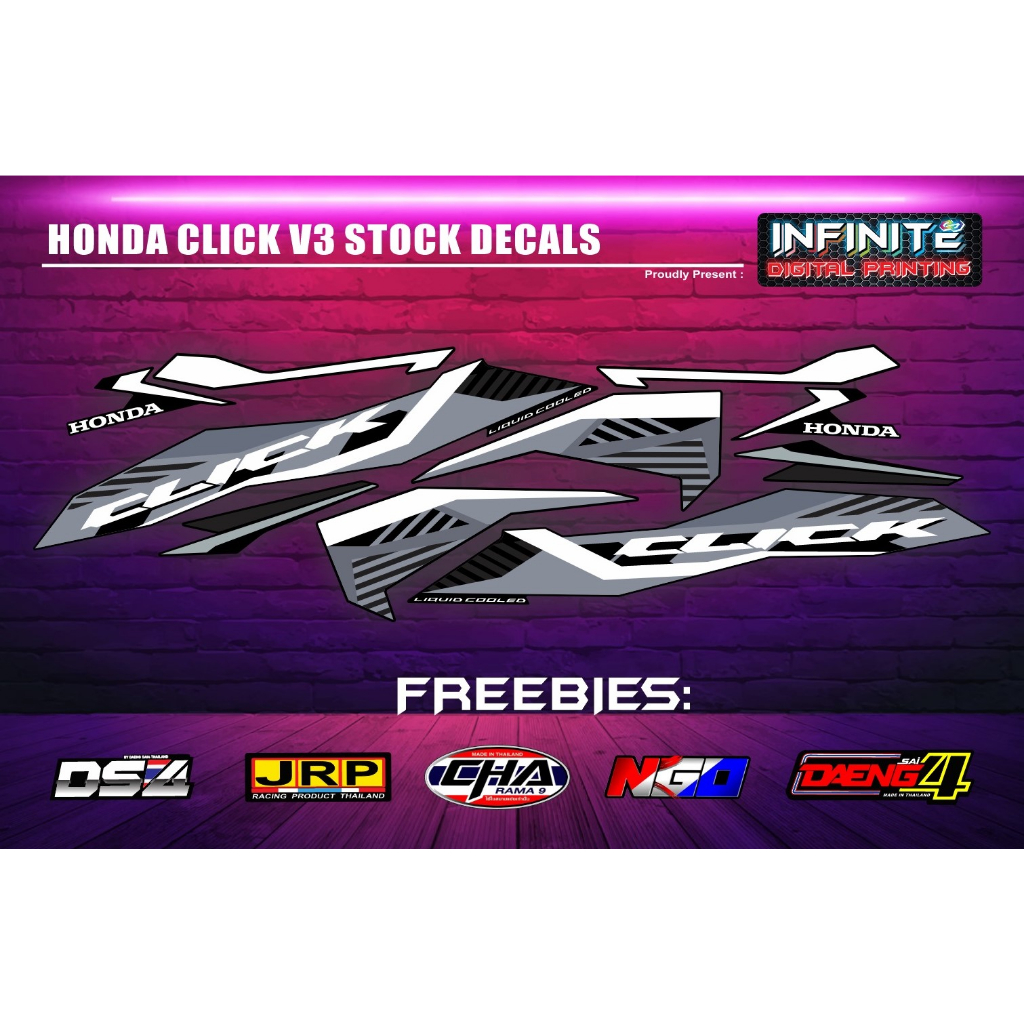 Honda Click 125i v3 stock decals sticker 2023 model | Shopee Philippines