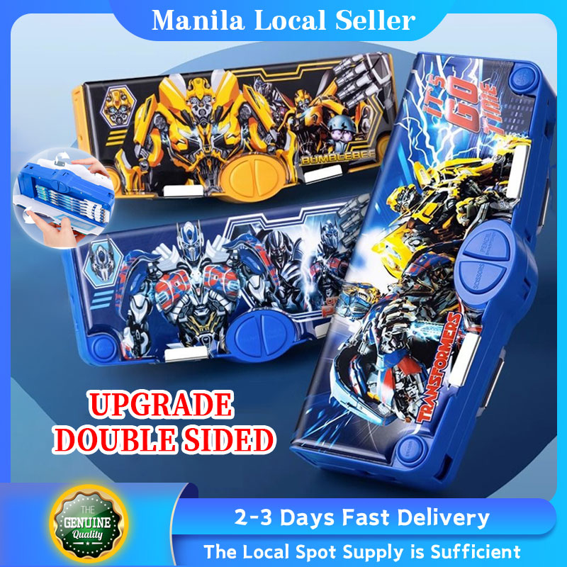 New Transformers Pencil Case Double Sided Stationery Storage Box ...