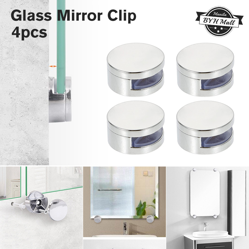 4Pcs Glass Mirror Clips Glass Fixing Bracket Bathroom Dressing Table ...