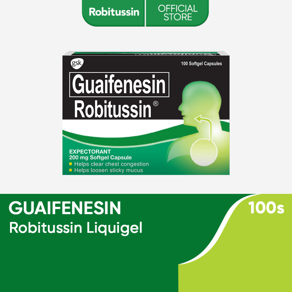 Robitussin Liqui-gel Guaifenesin 100s Helps Fight Cough with Sticky ...
